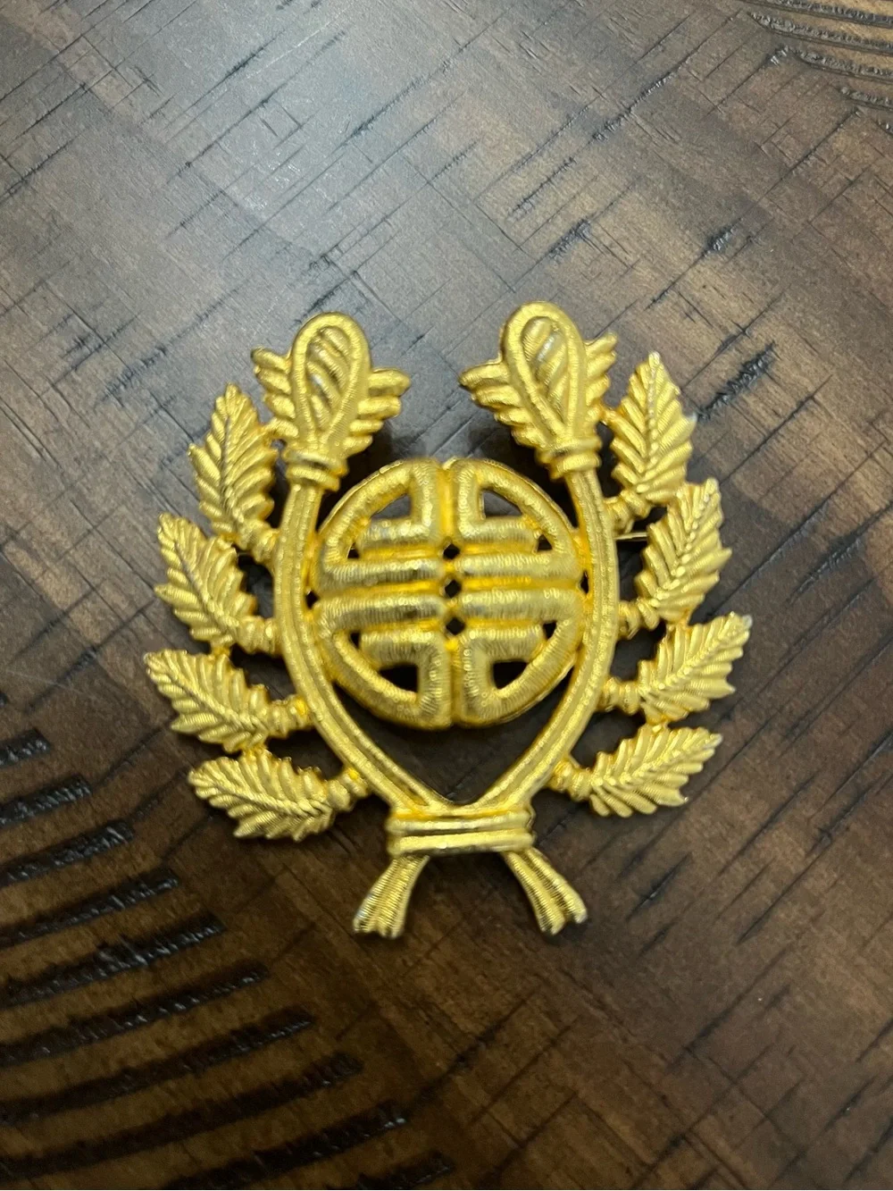 Givenchy | Jewelry | Givenchy 4g Logo Laurel Leaf Goldtone Brooch Paris ...